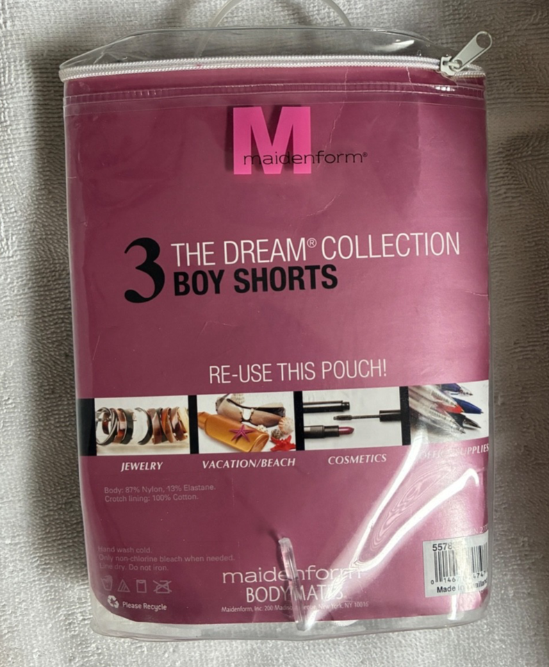 NEW Maidenform 3 Pairs Dream Collection Boyshorts Panties M/6 black ...