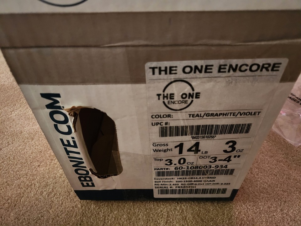 Ebonite The One Encore 14lb undrilled, new in box (NIB) #49H | eBay