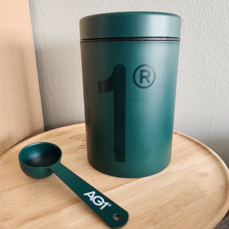 ATHLETIC GREENS AG1 Storage Container Pre Workout Canister with Scoop ...