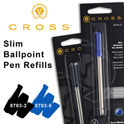 Cross Slim Ballpoint Pen Refills (Compatible with Click) - Blue or ...