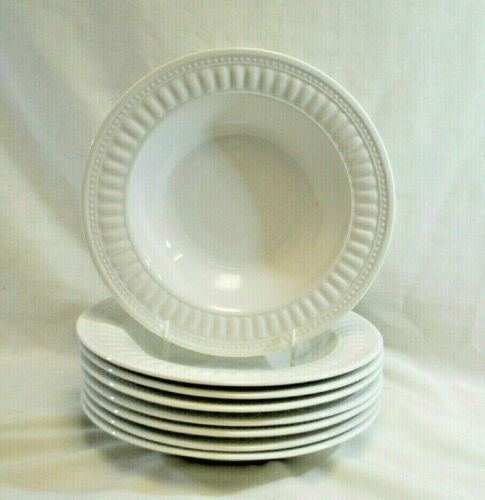 Oneida Athena Rim Soup Bowls C1107 White China Majesticware Embossed ...