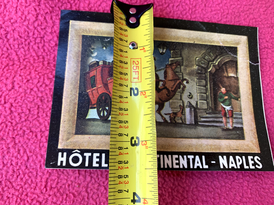vintage ORIGINAL travel LABEL luggage DECAL souvenir HOTEL CONTINENTAL ...