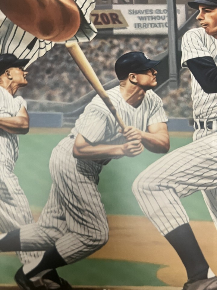 New York Yankees Legends Large Print Rare Babe Ruth Mickey Mantel | eBay
