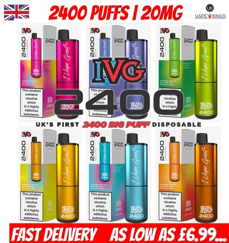 IVG 2400 Disposable Vape 4 in 1 Pods Kit 2400 Puffs E-cig 4 x 2ml Nic ...
