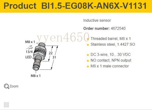 1PC Proximity Switch BI1.5-EG08K-AN6X-V1131 #T7 | eBay