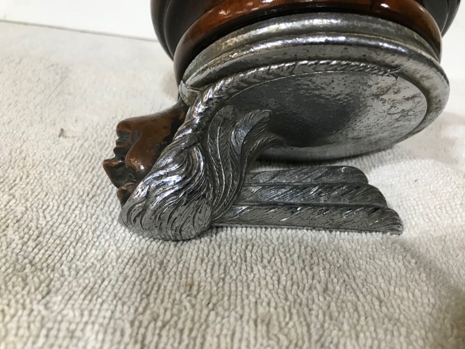 Vintage 1920s Pontiac Indian Radiator Cap on Wood Mount | eBay