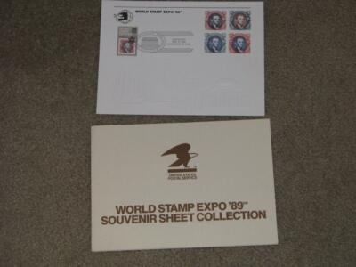 Souvenir Card, World Stamp Expo `89 w/show cancel , Plus Folder with S ...