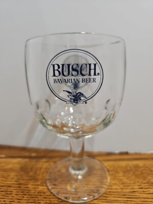 Vintage Busch Bavarian Beer Goblet Thumbprint Design Heavy Glass ...