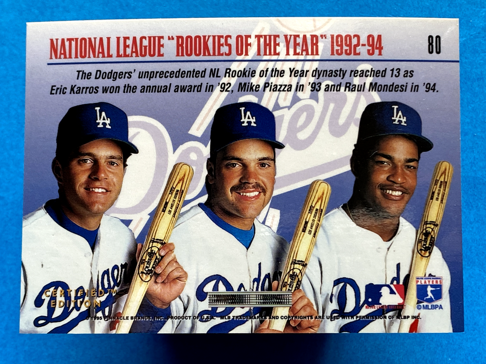 1995 Select Certified Edition Dynamic Raul Mondesi Eric Karros Mike ...