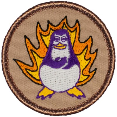 Great Boy Scout Patrol Patch - (#338A) The Flaming PURPLE Penguin ...