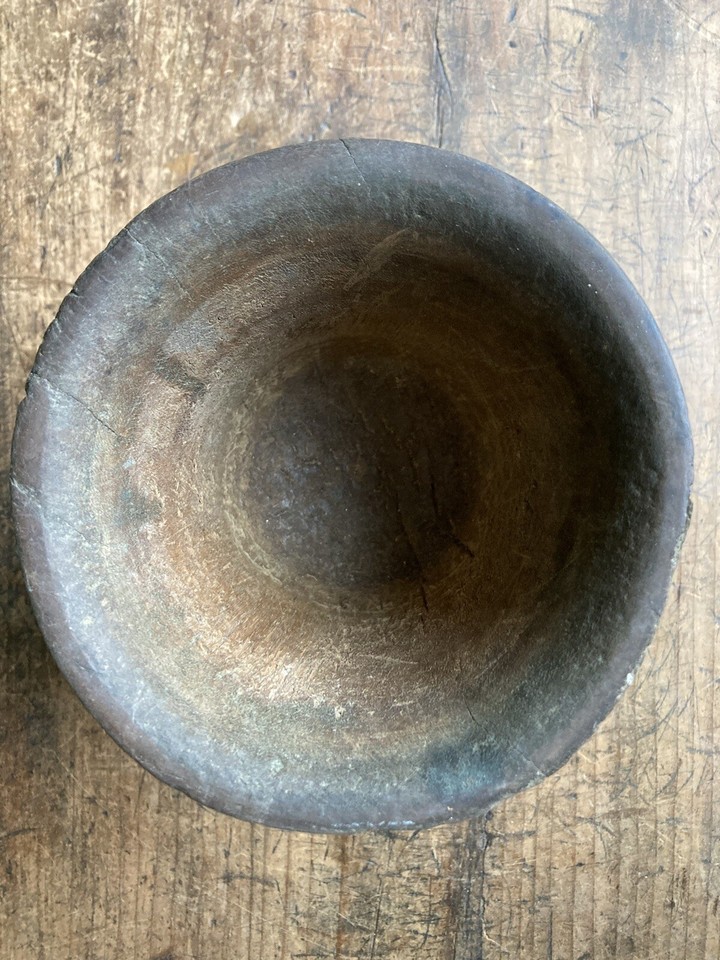 Nice! HUGE! antique Primitive 19th C Wooden Mortar & Pestle Apothecary ...