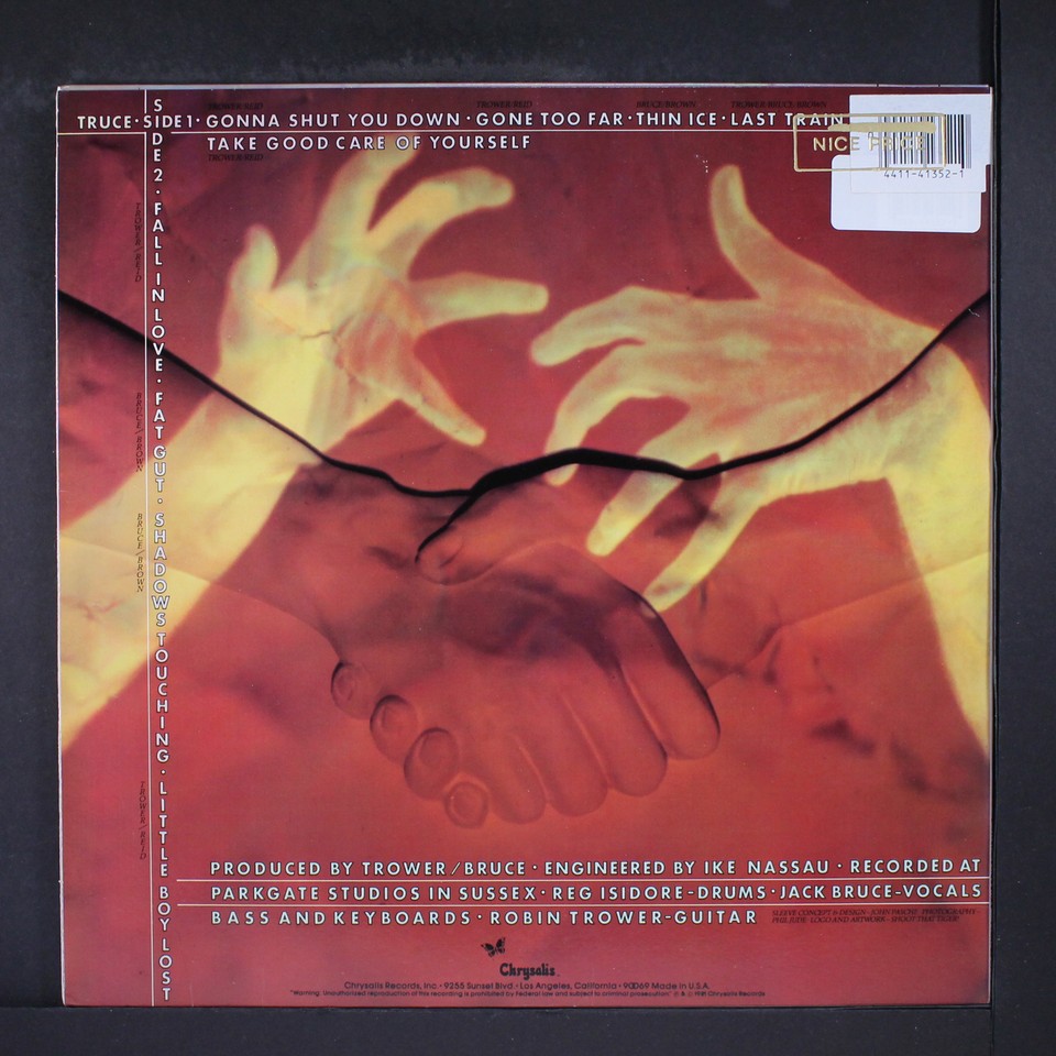 JACK BRUCE & ROBIN TROWER: truce CHRYSALIS 12" LP 33 RPM | eBay
