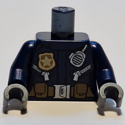 Lego Torso Police Female Jacket with Zippers, Gold Badge, Radio ...
