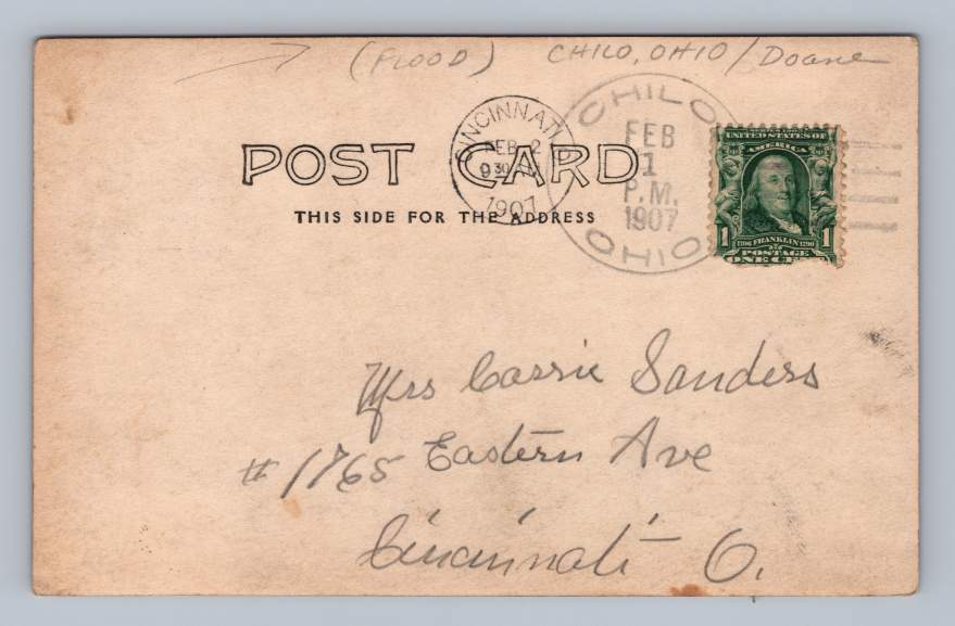 Ohio River Flood CHILO Antique Bradford Kentucky Hills Photo RPPC Cover ...