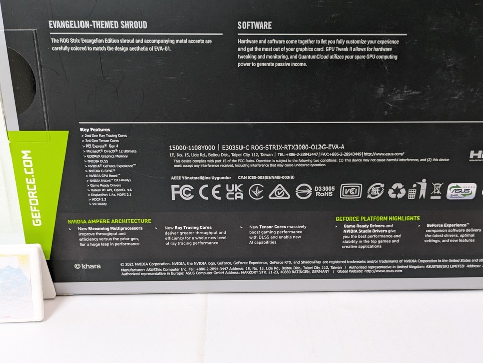 ASUS Rog Strix Eva Edition Nvidia RTX 3080 12G Evangelion ROG-STRIX ...