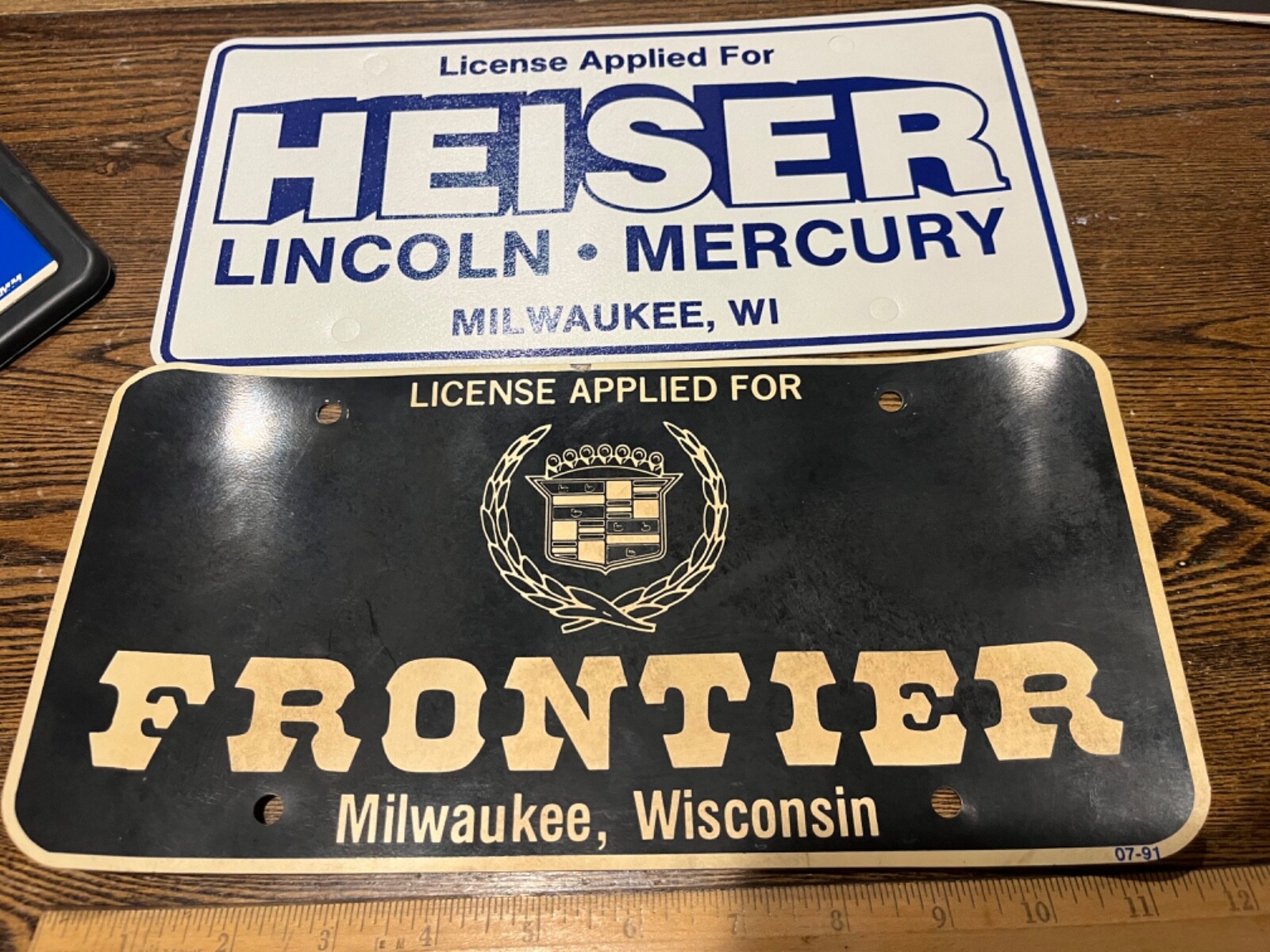 1990s Milwaukee WI car dealer license plates Cadillac Lincoln Isuzu HUB ...