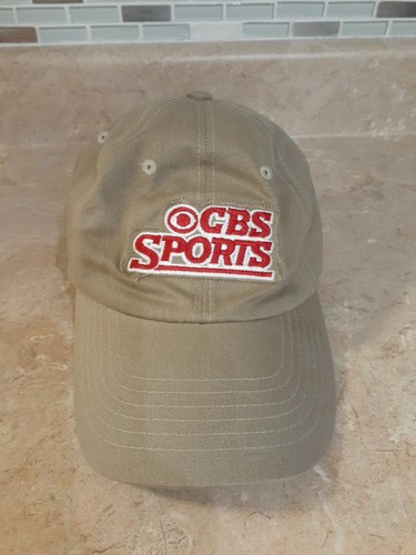 CBS SPORTS Tan COLUMBIA CAP Baseball Hat Adjustable Embroidered Red | eBay