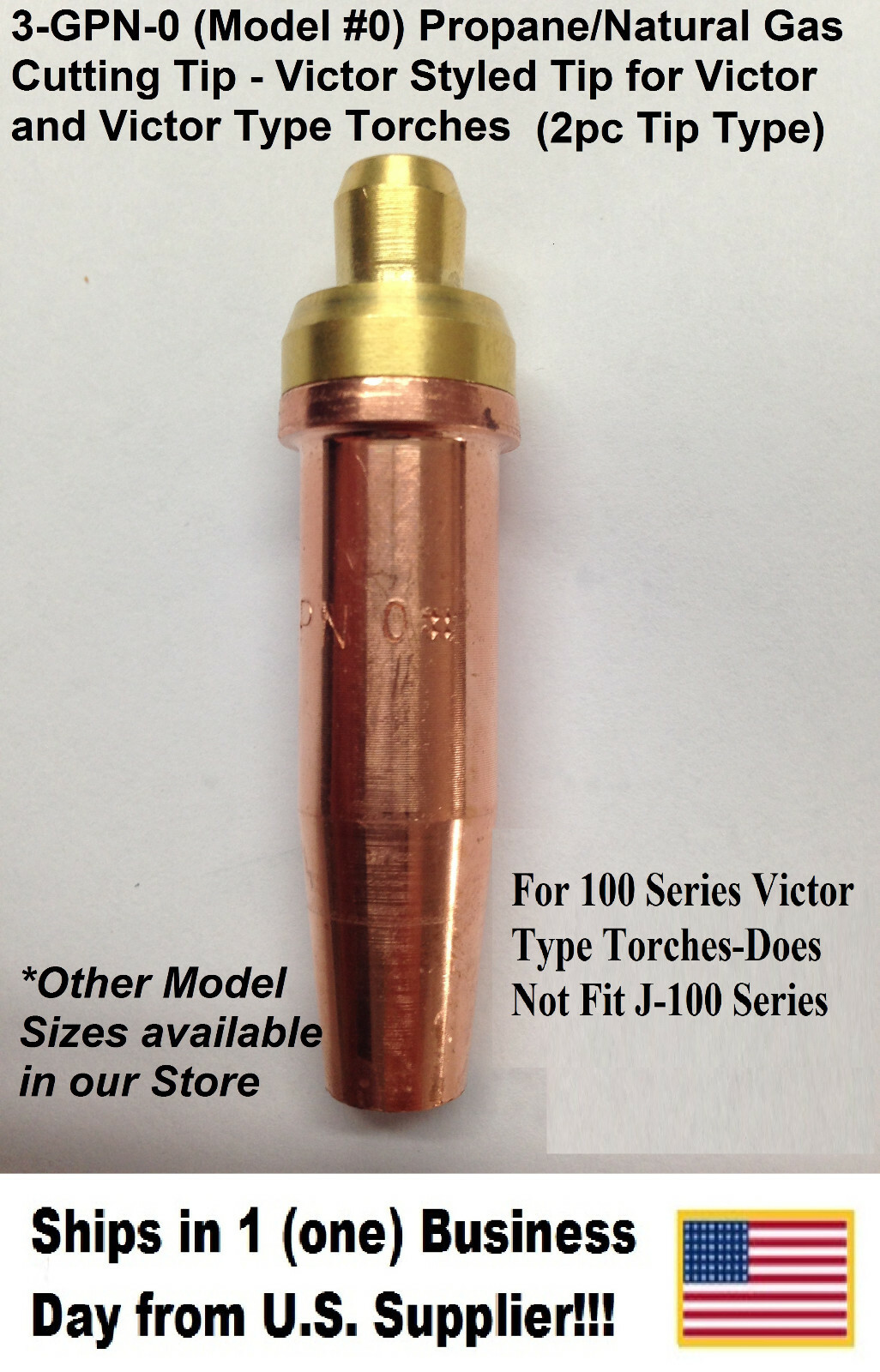 Propane/Natural Gas Cutting Tip 3-GPN #0 for Victor Type Torch -1 Tip ...