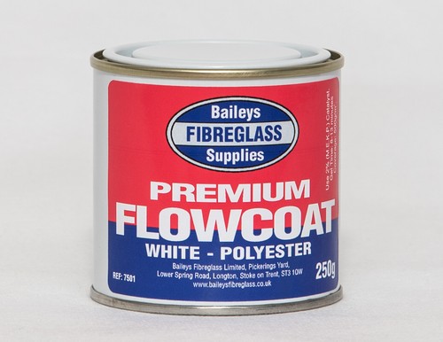 Flowcoat / Topcoat GRP Kit Including Hardener 250g Brilliant White ...