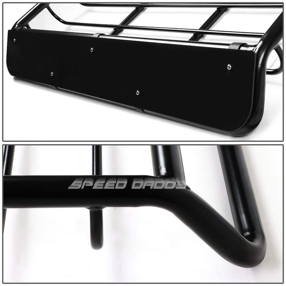 53"X 43"MILD STEEL ROOF RACK TOP CARGO LUGGAGE CARRIER BASKET+WIND ...