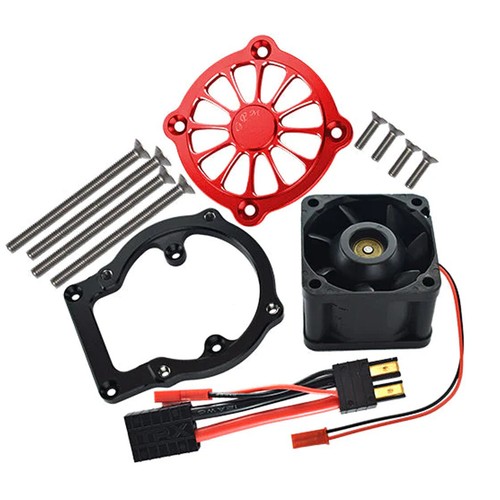GPM Racing Aluminum 6061-T6 Motor Heatsink w/ Cooling Fan Red : 1/8 ...