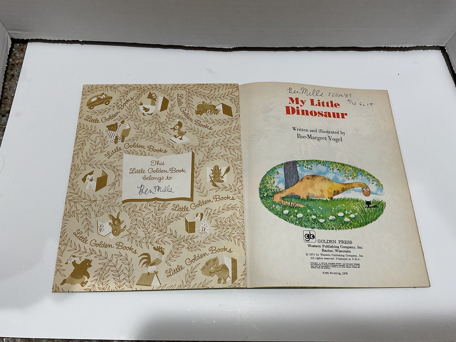 My Little Dinosaur Little Golden Book Vintage 1971 - Some Writing ...