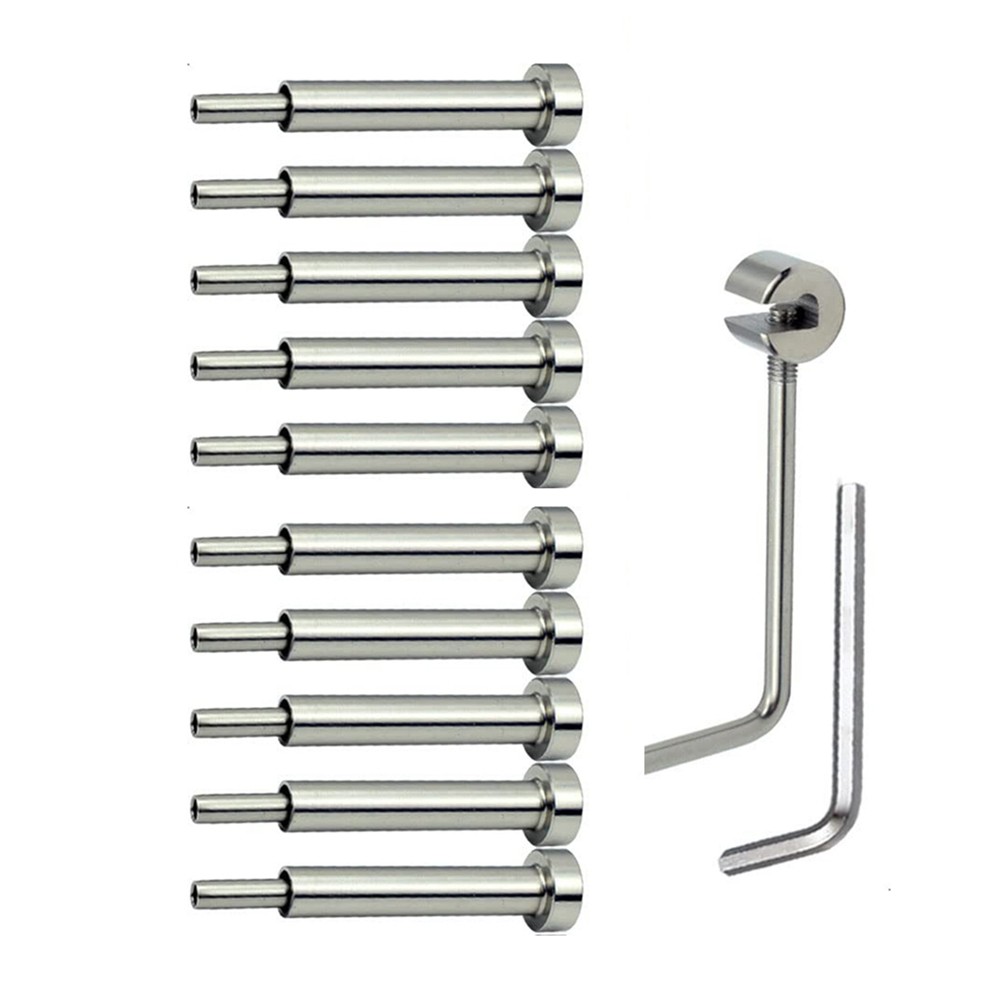 10 Pairs 4x4In Cable Railing Kit, 1/8In Receiver and Swage Stud End ...