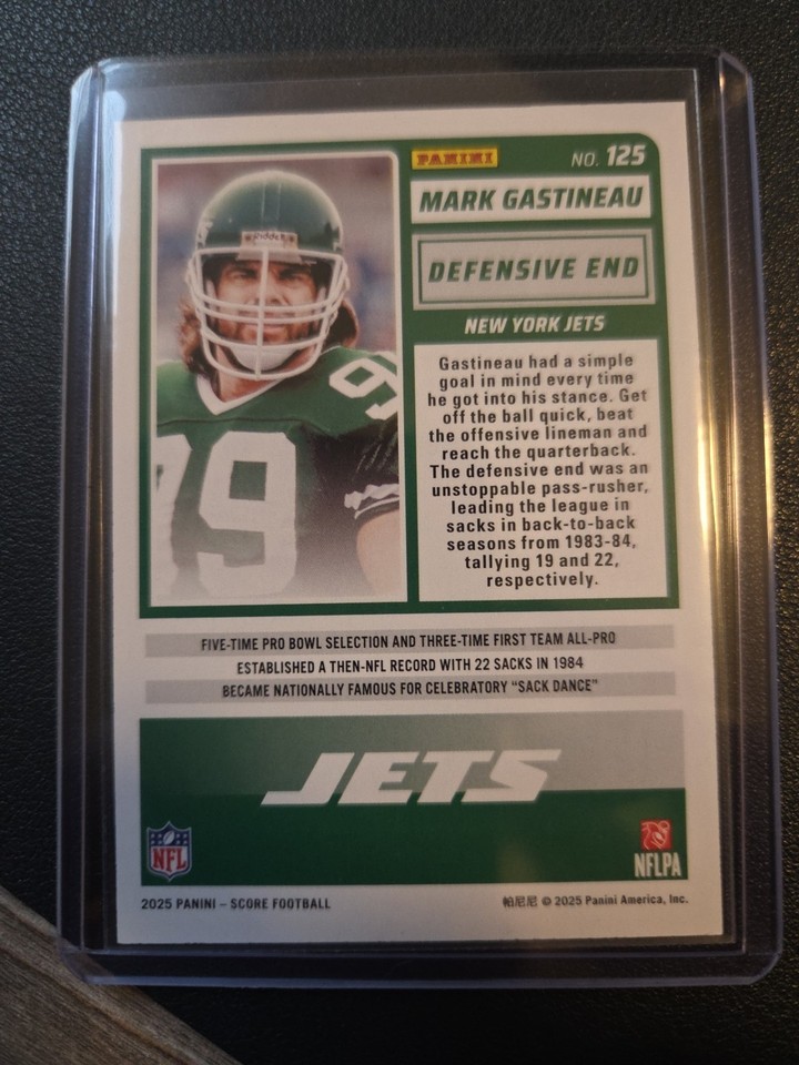 2025 Score - Mark Gastineau #125 Green Parallel New York Jets | eBay UK