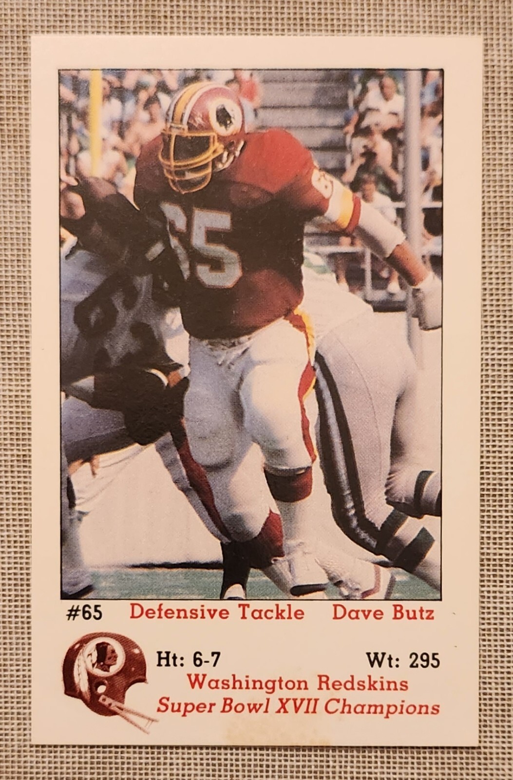 1983 FRITO LAY WASHINGTON REDSKINS POLICE DAVE BUTZ #9 | eBay