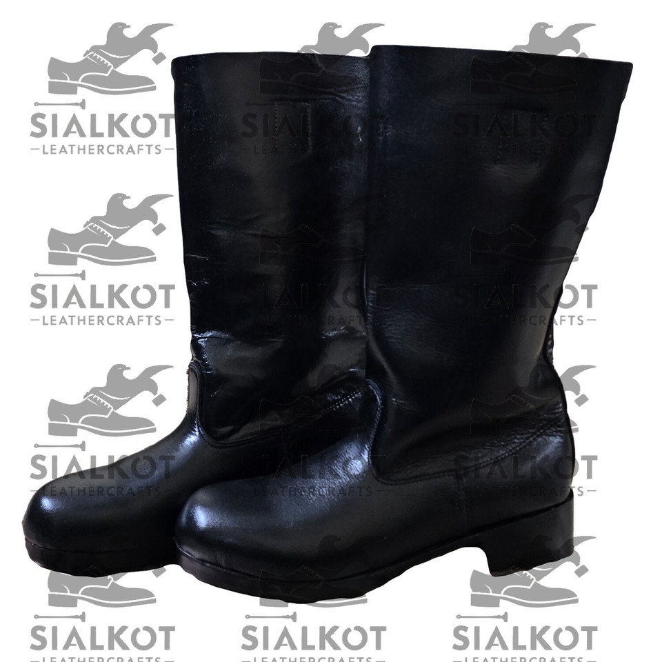 WW2 German Marching M39 Jackboot Prime Black Leather. Military Boot ...