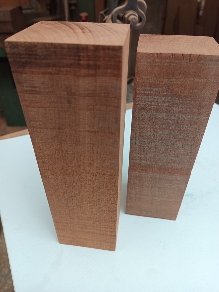 Qty 2 pcs Rough Sawn Sapele Hardwood Timber Offcuts 230x75x65mm (2075 ...