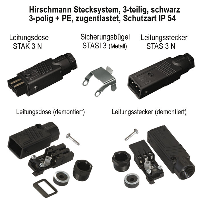 Hirschmann Stecker Kupplung STAS STAK 3 Rolladen Motor Jalousie Antrieb ...