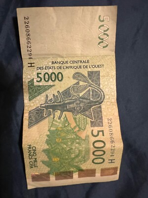 West African CFA 5000 Francs Circulated Paper Money - | eBay