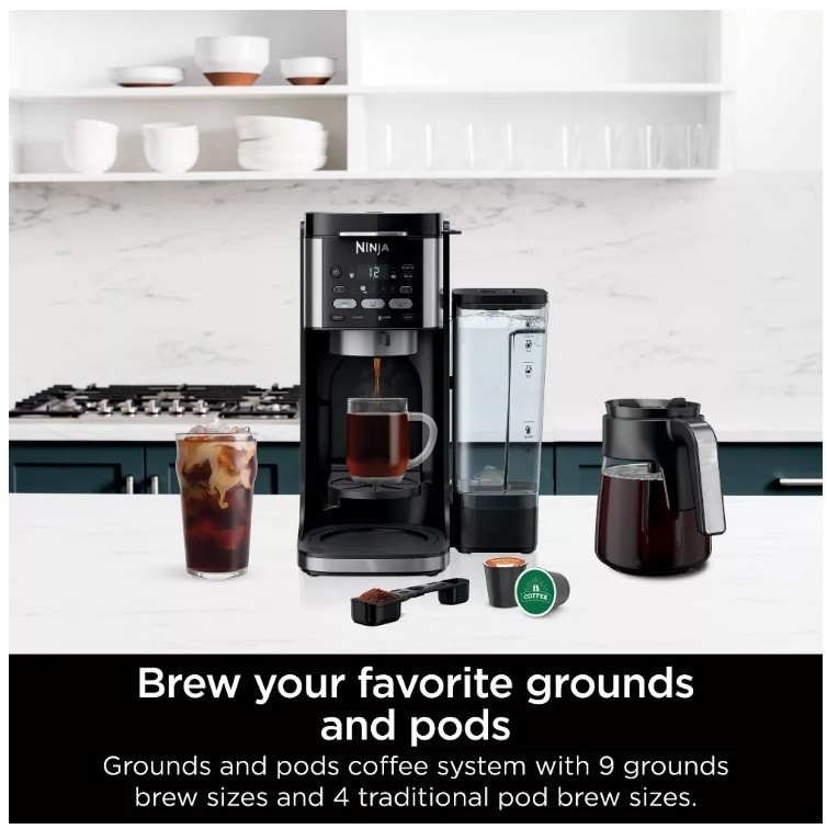 Ninja Drip Coffee Maker DualBrew Pro Hot & Iced Coffee Machine- Black ...