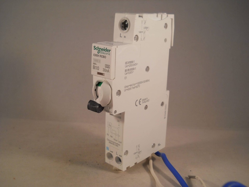 Schneider RCBO 10 Amp 30mA Type B 10A Acti9 iC60H Merlin Gerin A9D31810 ...