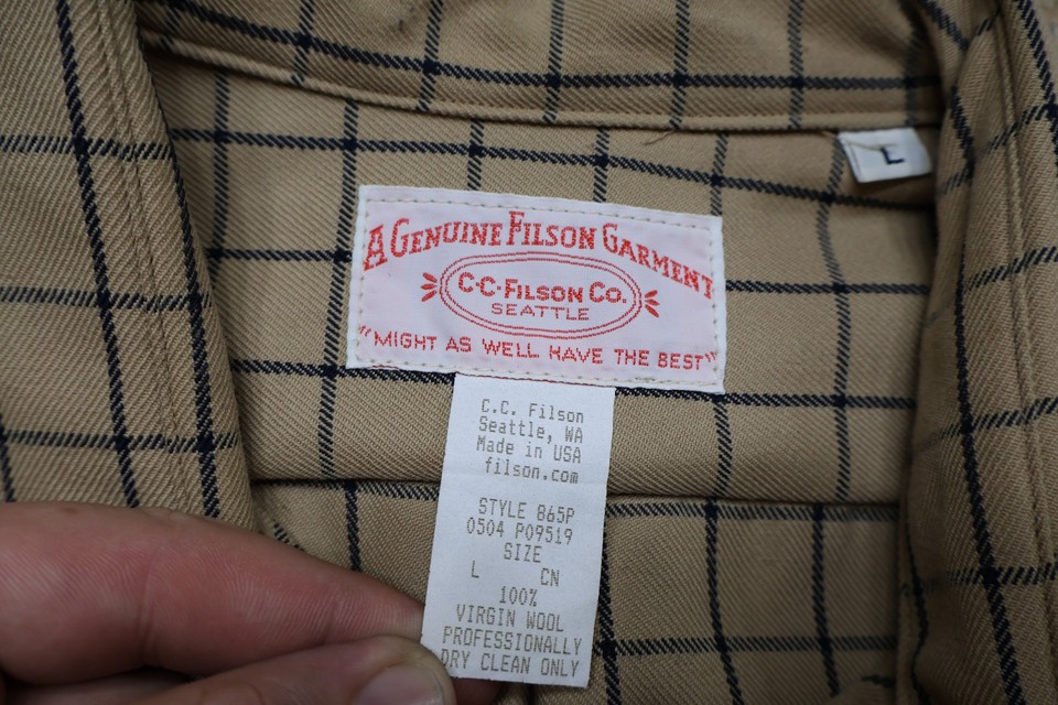 Filson | Worsted Merino Wool Shirt (865P) - Large - USA Made (2005) | eBay