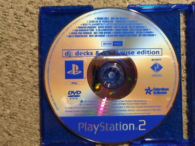 Dj Decks & FX House Edition Sony Playstation 2 PS2 Promo Game Disc ...