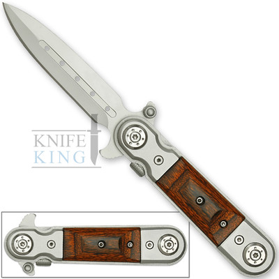 Gentle mansTactical CLASSIC Italian Style Spring Assisted Knife WOOD ...