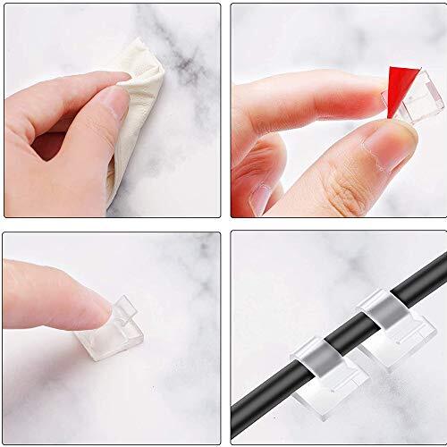 120 Pcs Transparent Cable Clips Heavy Duty Cable Clips Clear With ...