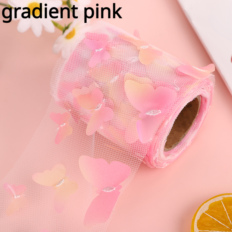 10 Yards Tulle Mesh Ribbon Net 3D Butterfly Trimming Edge Sewing for ...