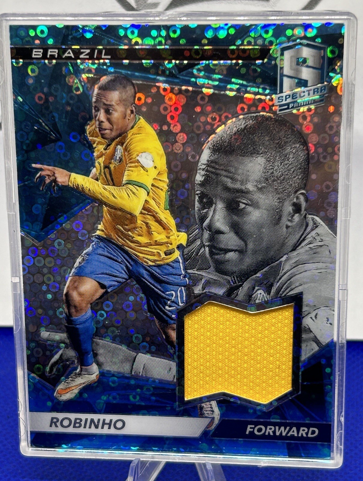 🇧🇷Robinho panini spectra soccer 2016-17 player worn patch SW-ROB 15/75 ...