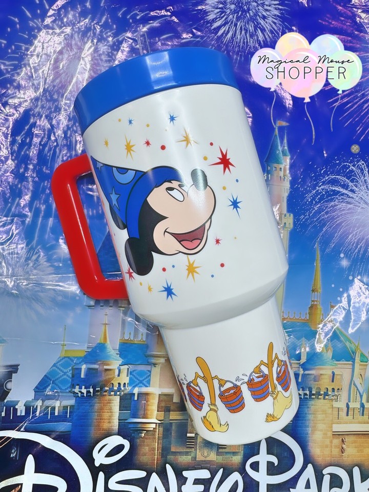 2024 Disney Parks Fantasia Mickey & Broom Tumbler With Straw The ...