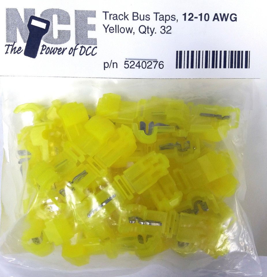 NCE 524276 (TBTY32) Track Bus Taps, Yellow (32) for DCC Power Bus Wire ...