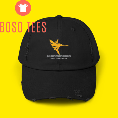 Humminbird Fishing Men's Adjustable Black Distressed Hat | eBay