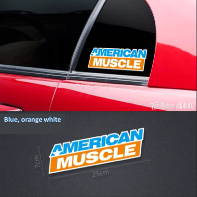 3M American Muscle Rear quarter window decal sticker Blue Orange White ...