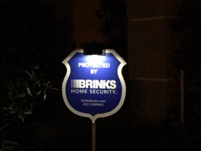 **NEW** BRINKS REFLECTIVE SECURITY YARD SIGN + 4 2-Sided Decals + SOLAR ...