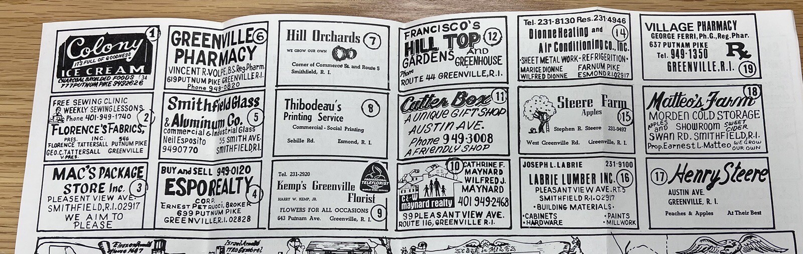 Bill Turner Double Sided Original Map Of Smithfield Rhode Island 1965 ...