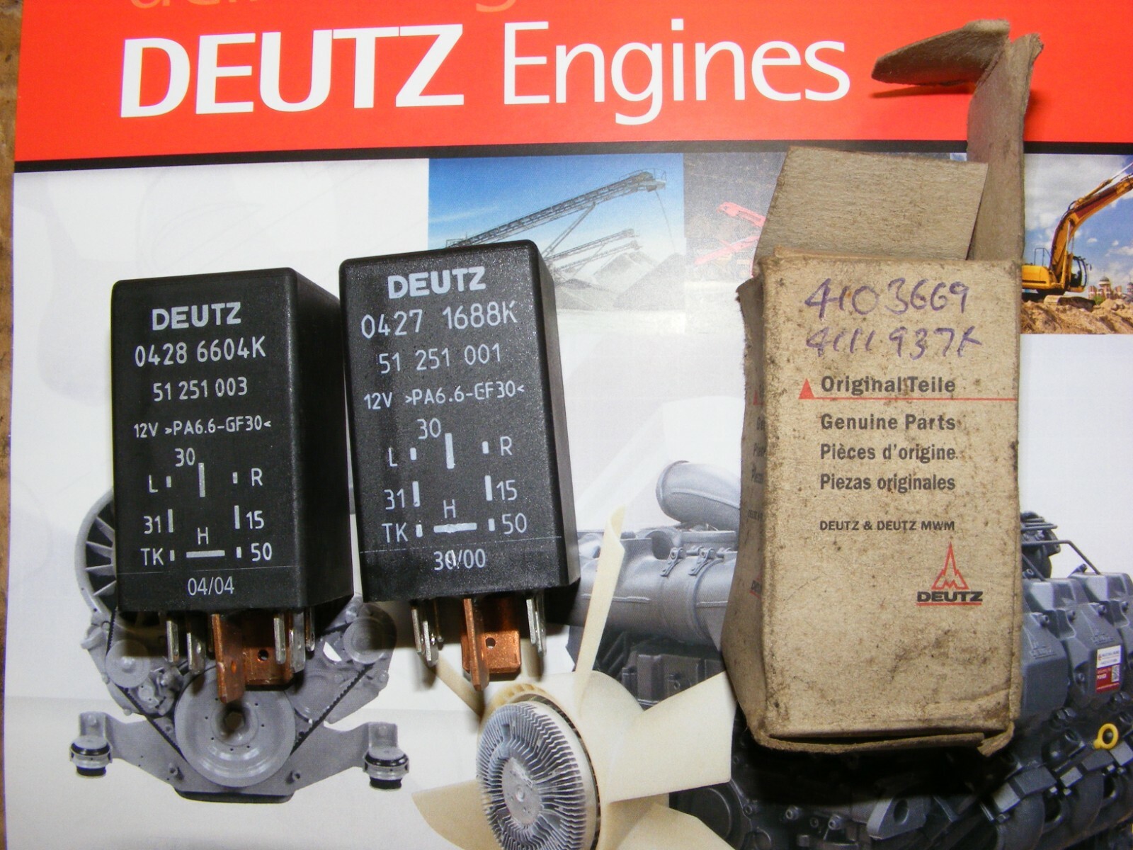 Genuine Deutz Glow heater relay 12v 04219374 04286604 04271688 04103669 ...
