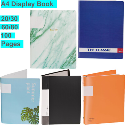 A4 Display Book 20/30/60/80/100 Pockets Presentation Folder File ...