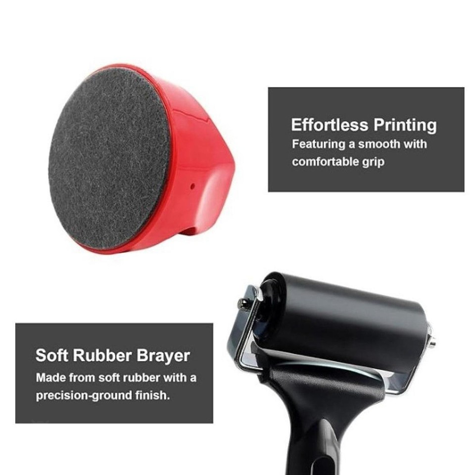 Block Printing Baren, Rubber Roller Brayer, Portable Handcraft ...